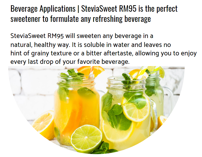 Introducing SteviaSweet RM95 Our US-Based Reb M! - Icon Foods