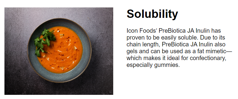 Formulate with PreBiotica JA Inulin! - Icon Foods